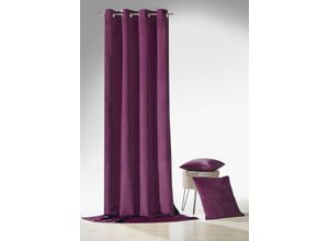 4005385833447 - Vorhang WECKBRODT Valentin Gardinen Gr 245 cm Ösen 135 cm lila (aubergine) Ösen Gardine Ösenschal Gardine blickdicht Samt-Optik Velour Unifarben