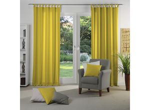 4004567416027 - Vorhang WIRTH Dim out gelb Gardinen 235cm Schlaufen 142cm Polyester nach Maß B142cm H235cm