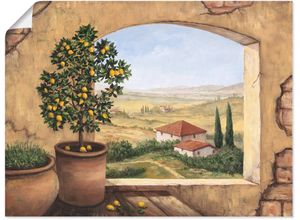4055327293228 - Wandbild ARTLAND Fenster in der Toskana Bilder Gr B H 40 cm x 30 cm Poster Fensterblick 1 St beige (naturfarben) Bild Poster Bilder als Alubild Leinwandbild Wandaufkleber oder in versch Größen