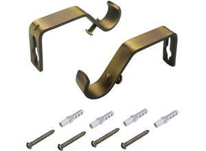 4016318078613 - Träger LIEDECO gold (messingfarben antik) Ø16cm Gardinenstangenhalterungen für Gardinenstangen Ø 16 mm