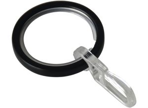 4003018378815 - Gardinenring SCHÖNER WOHNEN LAMINAT Gardinenringe mit Gleiteinlage für Ø 20 mm Gardinenbefestigungen Gr 10 St schwarz (schwarz matt) Gardinenringe Serie Einzelprogramm Leon Ø 20 mm