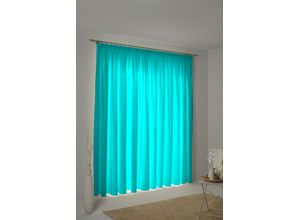 4004567481421 - Vorhang WIRTH WirthNatur Gardinen Gr 295 cm Kräuselband 132 cm blau (türkis) Kräuselband nach Maß