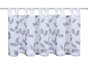 4007863638049 - Scheibengardine Fay Gardinen Gr 50 cm Schlaufen 140 cm grau (anthrazit) Scheibengardinen transparent Gardine HxB 50x140 mit modernem Druckdesign