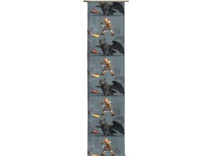 4004567332853 - Schiebegardine WIRTH Dragons Gr 1 grau B60cm H145cm Satin Polyester Gardinen Universal Pictures