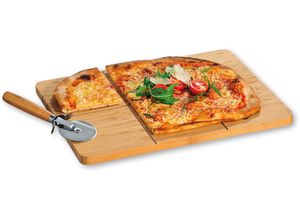 4000270584664 - Schneidebrett KESPER FOR KITCHEN & HOME Schneidebretter Gr B H L 30 cm x 40 cm x 15 cm beige (natur) Schneidebretter aus FSC-zertifiziertem Bambus inkl Pizzaschneider