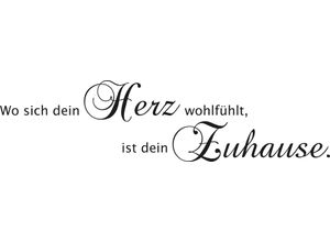 4068222688105 - Wandspruch MY HOME Wo sich dein Herz wohlfühlt ist dein Zuhause schwarz B120cm H30cm T01cm Vinyl Wandtattoos Wandaufkleber selbstklebend rückstandslos abziehbar Sticker Spruch