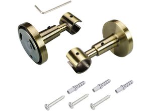 4016318280474 - Deckenträger für Gardinenstangen LIEDECO gold (messingfarben antik) Ø16cm Gardinenstangenhalterungen für Gardinenstangen Ø 16 mm