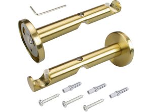 4016318204722 - Kombiträger LIEDECO gold (goldfarben matt) Ø16cm Gardinenstangenhalterungen für Gardinenstangen Ø 16 mm