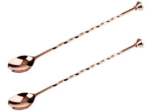 4004133660229 - Servierlöffel BUDDYS Kochlöffel Gr - Länge 28 cm rosegold (kupfer) Servierbesteck Barlöffel mit Kegel-Stößel am Kopfende 28 cm Edelstahl 2-teilig