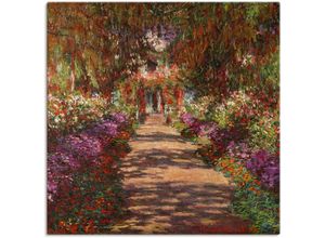 4055327228589 - Wandbild ARTLAND Weg in Monets Garten Giverny 1902 Bilder Gr B H 40 cm x 40 cm Leinwandbild Garten 1 St bunt Bild Leinwandbild Kunstdrucke Bilder als Alubild Leinwandbild Wandaufkleber oder Poster in versch Größen