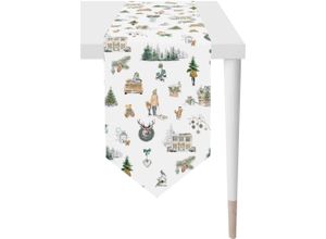 4003440292598 - Tischband APELT 5821 grün (grün weiß) B32cm L175cm Baumwolle Polyester Tischdecken