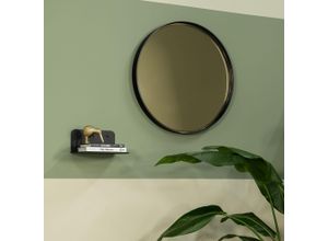 8712077111146 - Spiegel DONNA 3 schwarz (rahmen schwarz) Ø 60cm bronzefarbenes Spiegelglas Stahl glasspiegel Wandspiegel aus Stahl B60cm H60cm T5cm