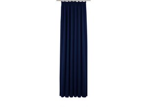 4004567506704 - Vorhang WIRTH Newbury blau (nachtblau) Gardinen 355cm Kräuselband 130cm Baumwolle Polyester nach Maß B130cm H355cm
