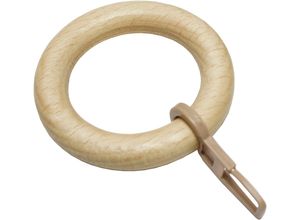 4003018004622 - Gardinenring Lugano Holz Gr 1 beige (natur) Ø28cm Gardinenbefestigungen Serie Gardinenstangen-Set Lugano Classic Ø 28 mm