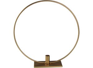 4056422237278 - Kerzenhalter AM DESIGN Kerzenständer Ring gold (goldfarben) H39cm Ø38cm Metall Kerzenhalter Stabkerzenhalter aus Metall Höhe ca 39 cm
