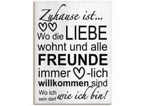 4062144718742 - Wandbild ARTLAND Wo die Liebe wohnt Bilder Gr B H 60 cm x 80 cm Leinwandbild Sprüche & Texte Hochformat 1 St grau Kunstdrucke als Alubild Leinwandbild Wandaufkleber oder Poster in versch Größen