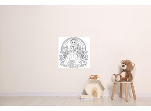 4067437121469 - Wandsticker QUEENCE Prinzessin weiß B45cm H45cm Vinyl Wandtattoos DIY-Wandsticker zum Bemalen