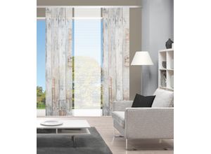 4056751515740 - Schiebegardine VISION LIZZA Gr 1 beige (naturfarben) B60cm H260cm Polyester Gardinen SETSCHIEBEVORHANGBAMBUSDIGITALDRUCK