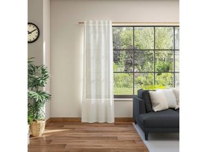 4006470490712 - Gardine HEINE HOME Gardinen Gr 245 cm Multifunktionsband 145 cm weiß (wollweiß) Halbtransparente Gardinen