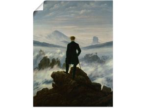 4055327553391 - Wandbild ARTLAND Der Wanderer über dem Nebelmeer Um 1818 Bilder Gr B H 45 cm x 60 cm Poster Mann 1 St blau Bild Leinwandbild Kunstdrucke Bilder als Leinwandbild Wandaufkleber oder Poster in versch Größen