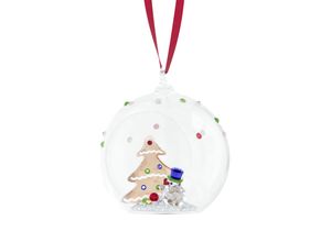 9009657015093 - Dekohänger SWAROVSKI Kristallfigur Sammelfigur Weihnachtskugel gold (kristallweiß rot grün blau goldfarben weiß schwarz) Dekohänger Baumwolle Kristallglas Kristall