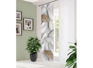 4056751513807 - Schiebegardine HOME IN GREEN LISON Gr 1 beige (naturfarben) B60cm H245cm Polyester Gardinen DIGITALBEDRUCKT BAMBUSOPTIK RECYCELT