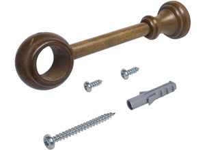 4016318002298 - Träger Thüringen braun (eichefarben rustikal) L165cm Gardinenstangenhalterungen für Gardinenstangen Ø 28 mm