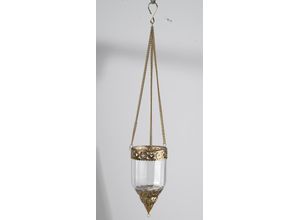 8903368998151 - unisex Hängeampel in antikgoldfarben-transparent Größe 19 cm + Ø105 cm Witt Weiden 80% Aluminium 20% Glas