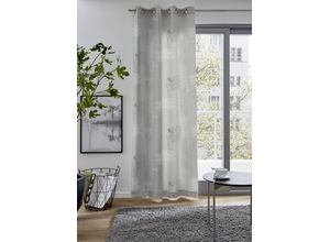 4025358015427 - Vorhang MY HOME AMSTERDAM grau B135cm H235cm Polyester Gardinen blickdicht bedruckt 135x235 cm
