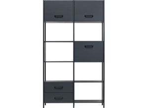 8714713082872 - Regal WOOOD Legacy schwarz Eisen Holzwerkstoff Regale Standregal mit Schubladen H 221 cm x B 125 cm Topseller 8714713082872 - Regal WOOOD Legacy schwarz Eisen Holzwerkstoff Regale Standregal mit Schubladen H 221 cm x B 125 cm Topseller