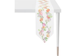 4003440227422 - Tischband APELT 6907 HAPPY EASTER Osterdeko Ostern bunt (weiß orange gelb grün) B25cm L175cm Baumwolle Polyester Tischdecken Digitaldruck