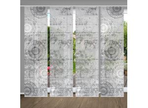 4056751438223 - Schiebegardine HOME IN GREEN MANDRIGA Gr 1 grau B60cm H245cm Polyester Gardinen SET DIGITALDRUCKBAMBUSOPTIK RECYCELT 4056751438223 - Schiebegardine HOME IN GREEN MANDRIGA Gr 1 grau B60cm H245cm Polyester Gardinen SET DIGITALDRUCKBAMBUSOPTIK RECYCELT