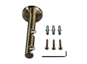 4016318280436 - Doppelträger LIEDECO gold (messingfarben antik) L12cm Ø16cm Gardinenstangenhalterungen für Gardinenstangen Ø 16 mm