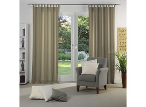 4004567422561 - Vorhang WIRTH Dim out Gardinen Gr 295 cm Schlaufen 142 cm grau (taupe) Schlaufen nach Maß