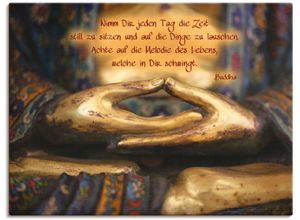 4055327262941 - Wandbild ARTLAND Weisheit Bilder Gr B H 40 cm x 30 cm Leinwandbild Religion 1 St goldfarben Bild Kunstdruck Poster Bilder als Leinwandbild Wandaufkleber oder in versch Größen