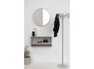 8712077110767 - Spiegel DONNA 3 grau (rahmen hellgrau) Ø 60cm normales Spiegelglas Stahl glasspiegel Wandspiegel aus Stahl B60cm H60cm T5cm