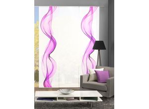 4056751015141 - Schiebegardine HOME WOHNIDEEN ALBERTA lila (brombeere) B60cm H245cm Polyester Gardinen HxB 245x60 Blickdicht inkl Befestigungszubehör