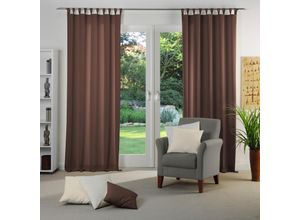 4004567408619 - Vorhang WIRTH Dim out braun Gardinen 385cm Schlaufen 142cm Polyester nach Maß B142cm H385cm