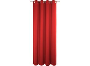 4004567496210 - Vorhang WIRTH Newbury rot Gardinen 145cm Ösen 130cm Baumwolle Polyester nach Maß B130cm H145cm