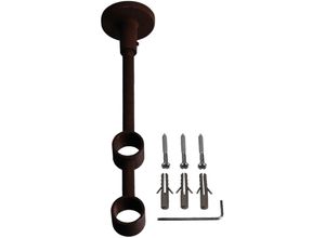 4016318302114 - Doppelträger Gardinenstangenhalterungen Gr Länge 21 cm braun (rostbraun) Gardinenstangenhalter Gardinenstangenhalterungen für Gardinenstangen Ø 20 mm