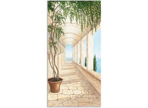 4057738419525 - Wandbild ARTLAND Capri Bilder Gr B H 50 cm x 100 cm Alu-Dibond-Druck Gebäude 1 St beige (naturfarben) Bild Metallbild Metallbilder Bilder als Alubild Leinwandbild Wandaufkleber oder Poster in versch Größen