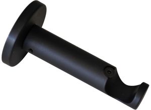 4003018378723 - Wandträger Träger offen für Ø 20 mm schwarz (schwarz matt) SCHÖNER WOHNEN-KOLLEKTION Gardinenstangenhalterungen Serie Einzelprogramm Leon Ø 20 mm