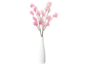4064118351900 - Tischvase CREATIV HOME Vase mit Federzweigen rosa (weiß rosa) H27cm Ø75cm Keramik Vasen für die moderne Einrichtung