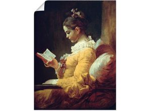 4055327552905 - Wandbild ARTLAND Lesendes Mädchen Um 1776 Bilder Gr B H 30 cm x 40 cm Poster Frau 1 St braun Bild Leinwandbild Kunstdrucke Bilder als Leinwandbild Wandaufkleber oder Poster in versch Größen
