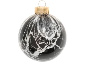 0024762212914 - Weihnachtsbaumkugel KREBS GLAS LAUSCHA Spezial-Glaskugel Marmoroptik Ø ca 8 cm schwarz Ø8cm Glas Weihnachtsbaumkugeln Weihnachtsbaumkugeln Weihnachtsdeko Christbaumschmuck Christbaumkugeln aus Glas