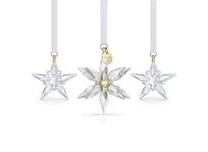 9009657016281 - Dekohänger SWAROVSKI Sammelfigur Multipack Annual Edition 3D Ornament Set 2025 weiß (kristallweiß goldfarben weiß) Dekohänger Kristallglas Metall Baumwolle Kristall