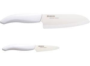 4960664910465 - Messer-Set KYOCERA Gen Kochmesser-Sets weiß Küchenmesser-Sets extrem scharfe Hochleistungskeramik-Klinge (Schäl- Santokumesser)