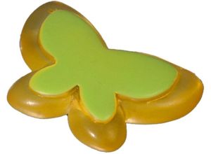 4016318293788 - Dekomagnet Schmetterling gelb (gelb grün) Ø3cm Materialmix Gardinenbefestigungen für metallische Flächen