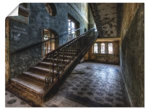 4055327771276 - Wandbild ARTLAND Lost Place - Treppen Bilder Gr B H 80 cm x 60 cm Poster Architektonische Elemente Querformat 1 St grau Bild Leinwandbild Kunstdrucke Bilder gedruckt