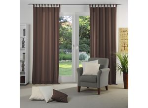 4004567408527 - Vorhang WIRTH Dim out Gardinen Gr 295 cm Schlaufen 142 cm braun Schlaufen nach Maß